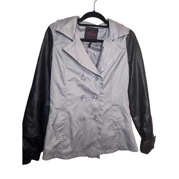 Yoki | Jackets & Coats | Yoki Womens Large Grey Black Colorblock Jacket ...